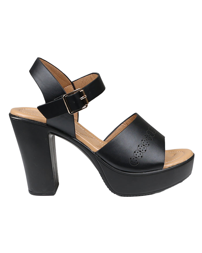 Laser Cut Platform Block Heel